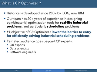 CP Optimizer pour la planification et l'ordonnancement | PPT