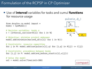 Recent advances on large scheduling problems in CP Optimizer | PPT
