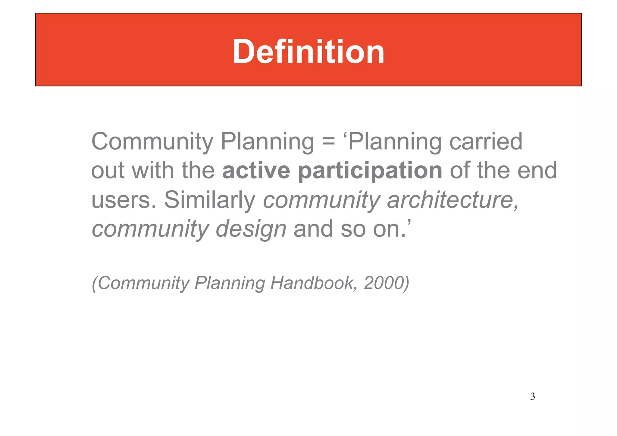 Community Planning: Principles, Methods and Strategies | PDF