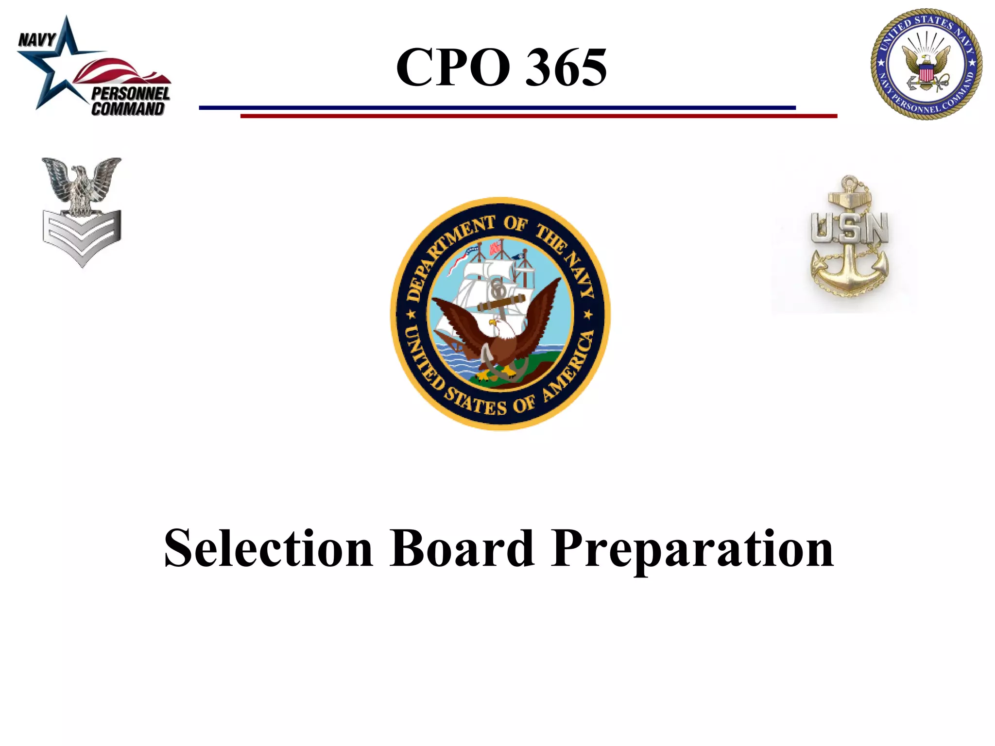 CPO Selection Board Brief 2012 (FY2013) | PPT