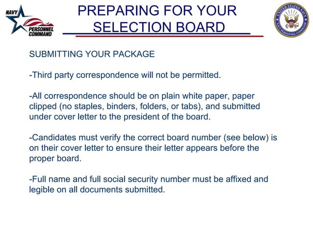 CPO Selection Board Brief 2012 (FY2013) | PPT | Technology & Computing