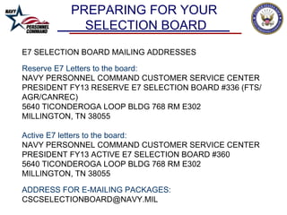 CPO Selection Board Brief 2012 (FY2013) | PPT