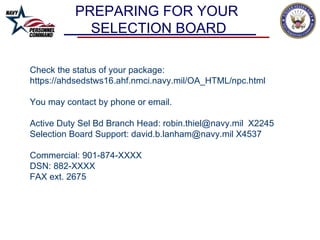 CPO Selection Board Brief 2012 (FY2013) | PPT