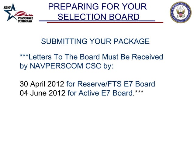 CPO Selection Board Brief 2012 (FY2013) | PPT | Technology & Computing