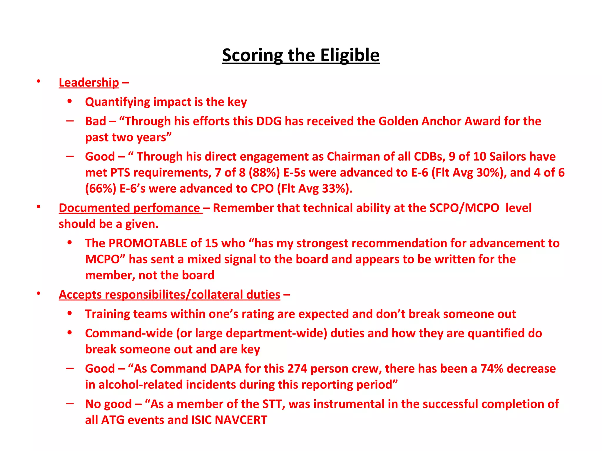 Cpo fitrep observations | PPT | Free Download