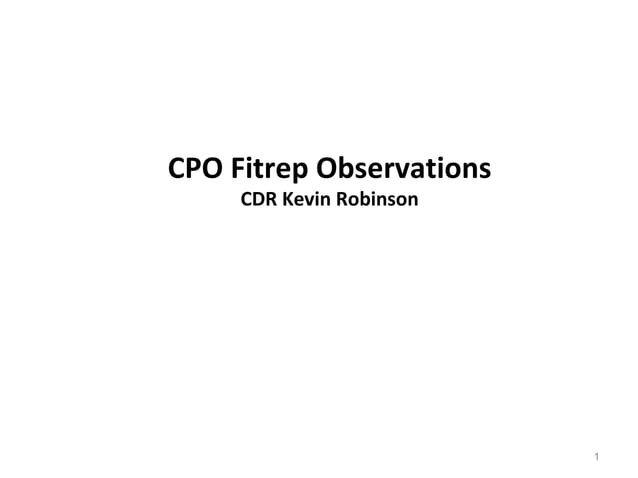 Cpo fitrep observations | PPT