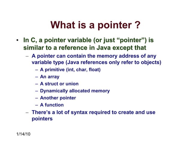 C pointer basics | PPT