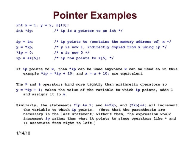C pointer basics | PPT