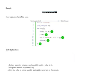 C++ Pointers with Examples.docx