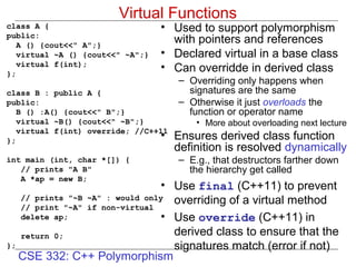 C++ polymorphism | PPT | Programming Languages | Computing