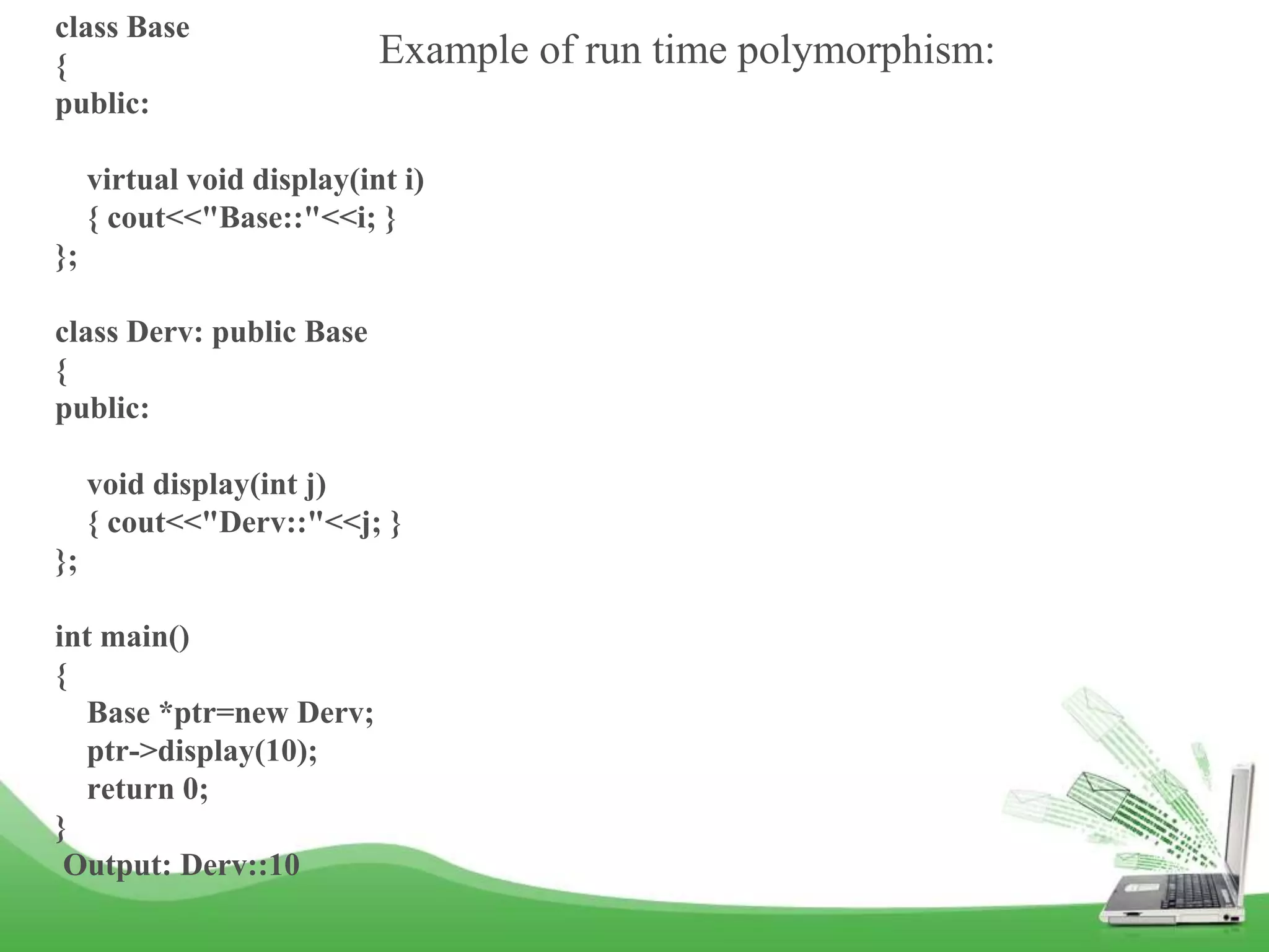 C++ concept of Polymorphism | PPT