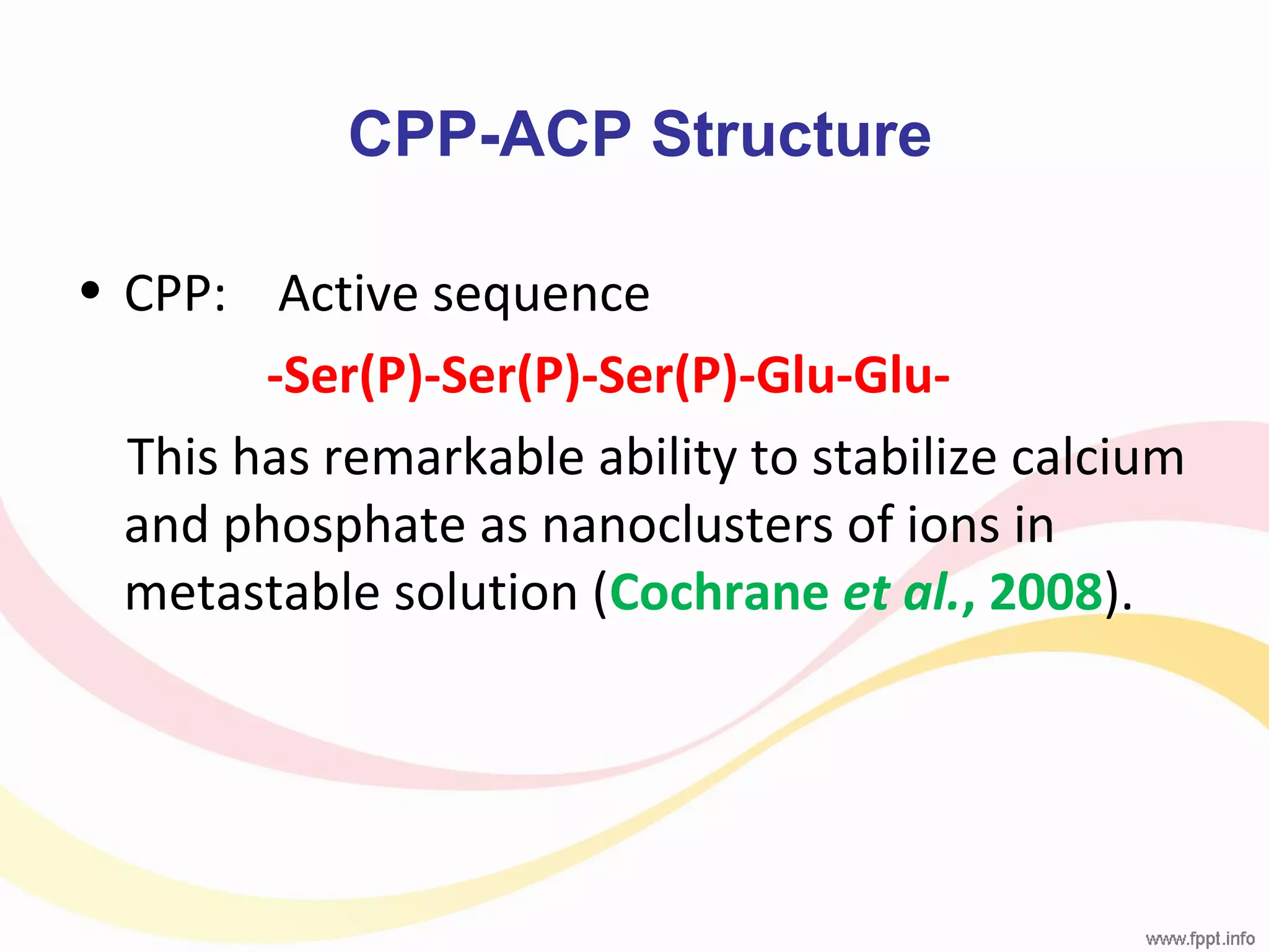 Cpp Acp Casein Phospho Peptide Amorphous Calcium Phosphate Ppt