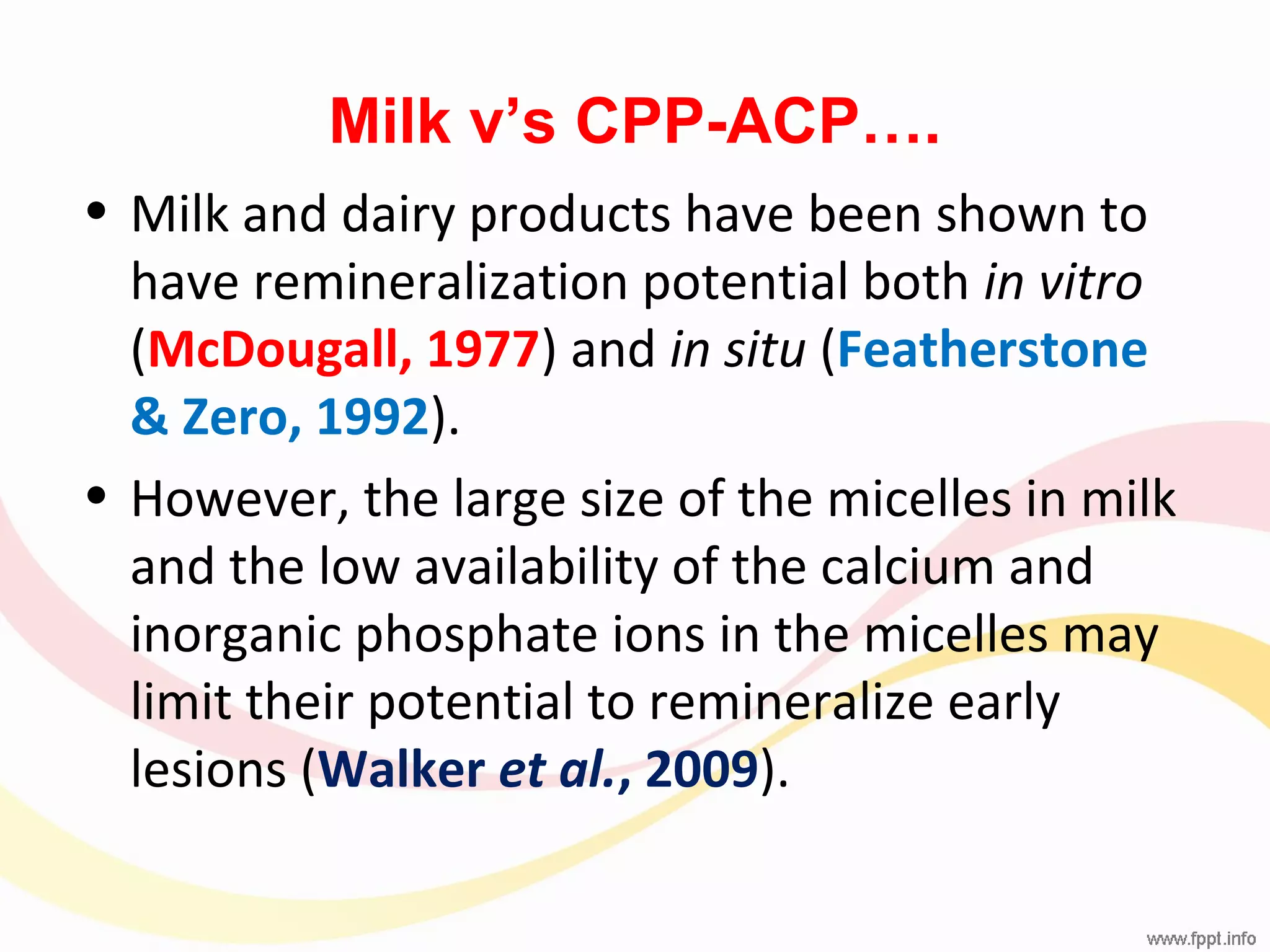 CPP- ACP - Casein Phospho Peptide-Amorphous Calcium Phosphate | PPT