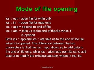 File handling in C++ | PPT | Operating Systems | Computer Software and ...