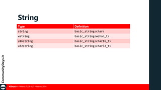 CDays14 - CPP05 - Standard Library: STL e boost, la BCL di C++ | PPSX | Programming Languages ...