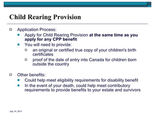 Canada Pension Plan and Old Age Security Overview | PPT