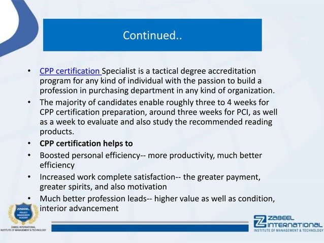 CPP certification - What is the CPP certification? | PPT