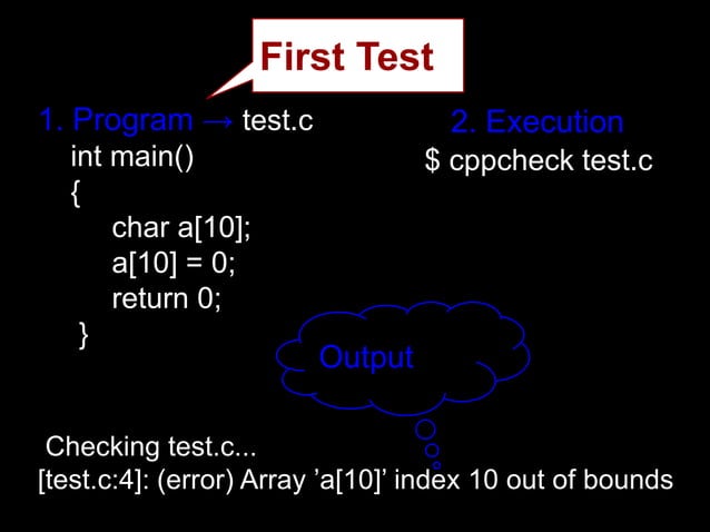 CppCheck - Static code analysis tool | PPT