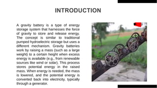 Gravity battery for free electricity generation using cycle and gear | PPTX