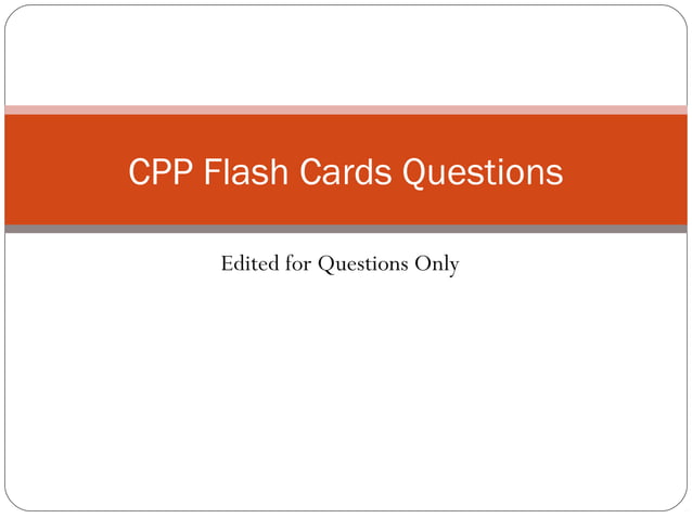 Cpp flash cards practice questions | PPT