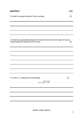 Cpph exam a_2019_s1 | PDF | Programming Languages | Computing