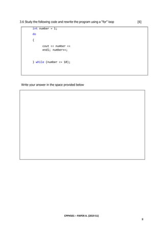 Cpph exam a_2019_s1 | PDF | Programming Languages | Computing
