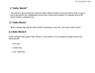 Cpp Homework Help | PPT