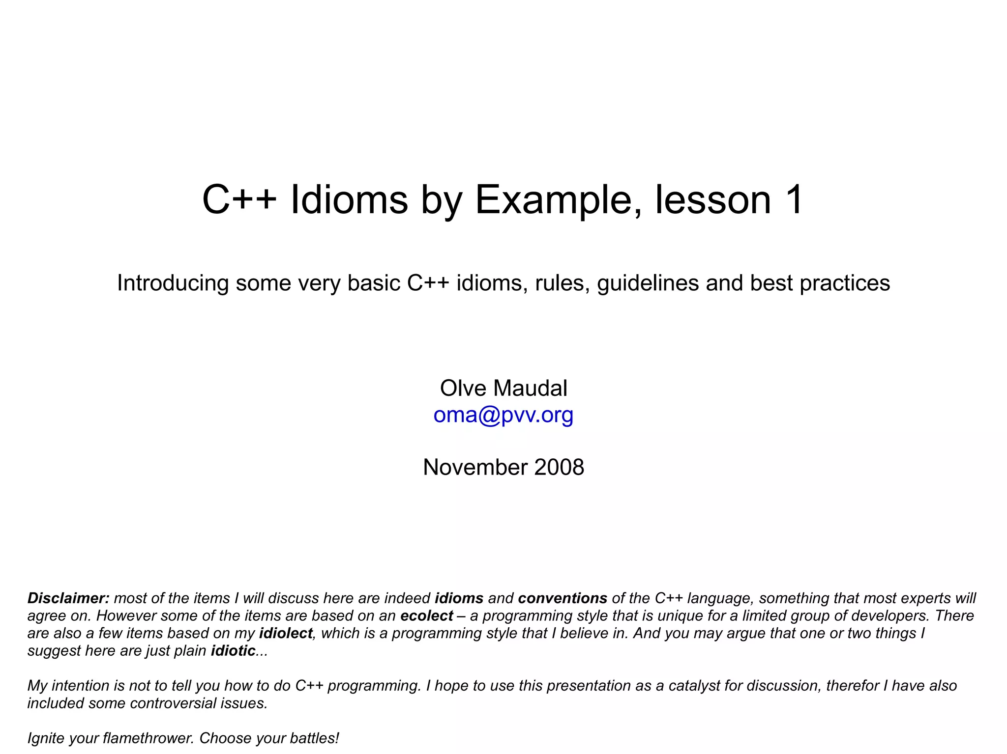 C++ idioms by example (Nov 2008) | PDF | Programming Languages | Computing