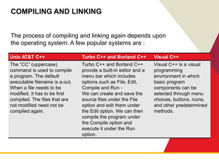 Introduction to cpp language and all the required information relating ...