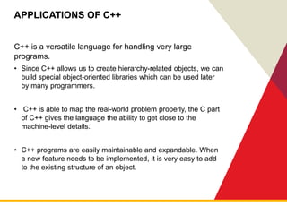 Introduction to cpp language and all the required information relating to it | PPTX