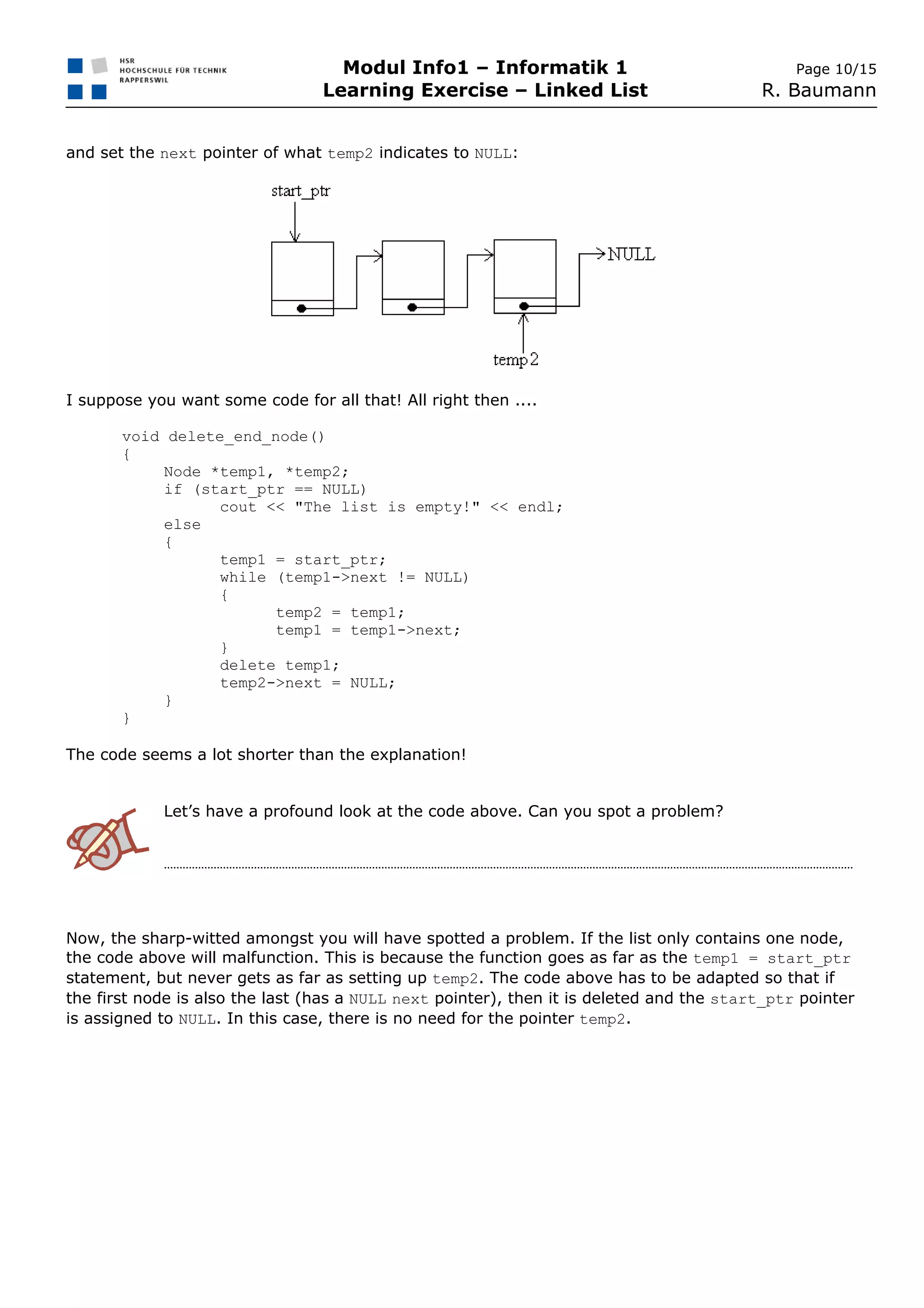 Cpp lernaufgabe linked_list | PDF