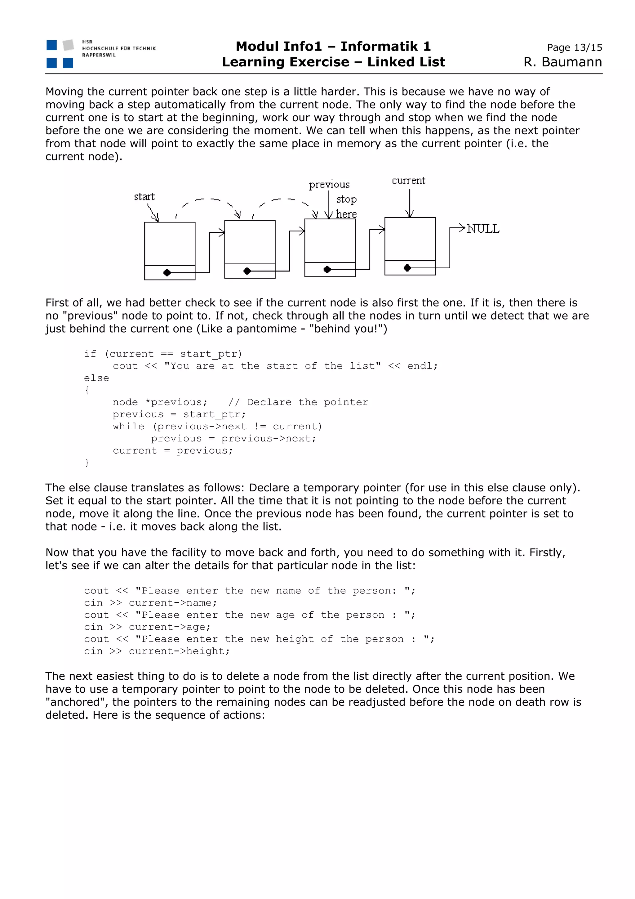 Cpp lernaufgabe linked_list | PDF