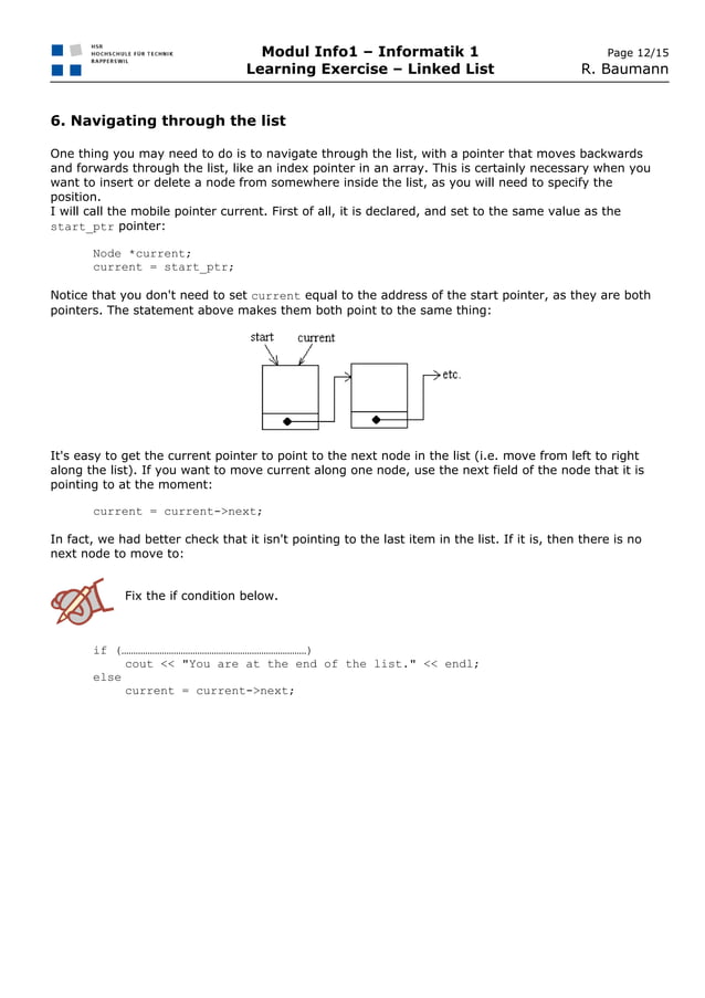 Cpp lernaufgabe linked_list | PDF