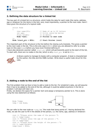 Cpp lernaufgabe linked_list | PDF