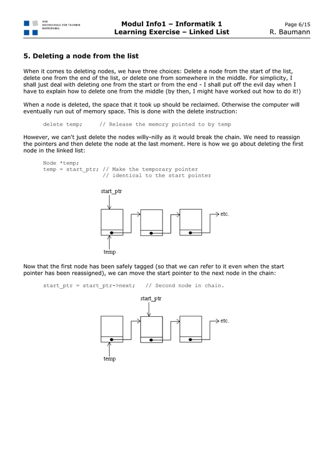 Cpp lernaufgabe linked_list | PDF