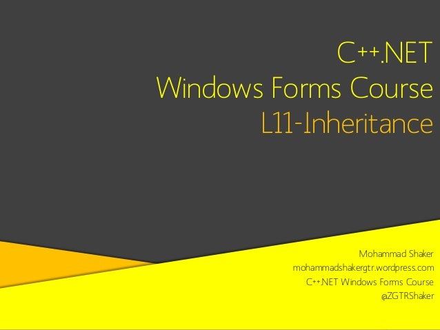 C Windows Forms L11 Inheritance 5436