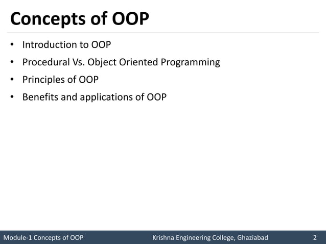 OOPS with C++ | Concepts of OOPS | Introduction | PPTX