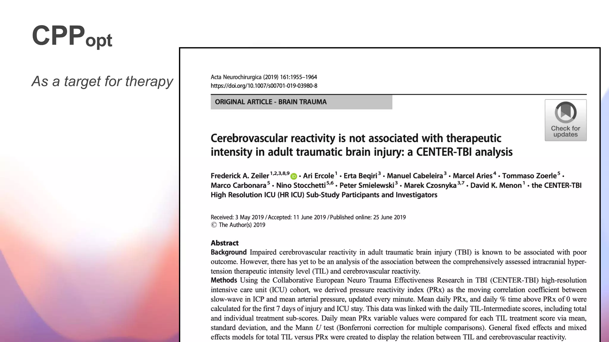 Optimal Cerebral Perfusion Pressure | PPTX | First Aid | Injuries
