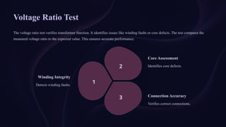 Transformer test kit ppt having four tests. | PPTX