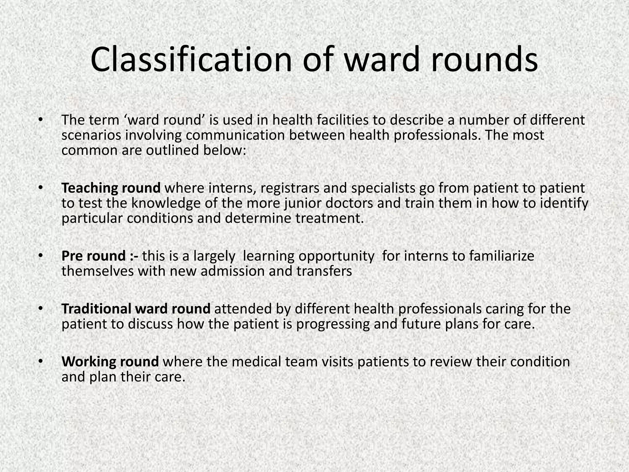 anatomy and physiology of ward rounds | PPTX