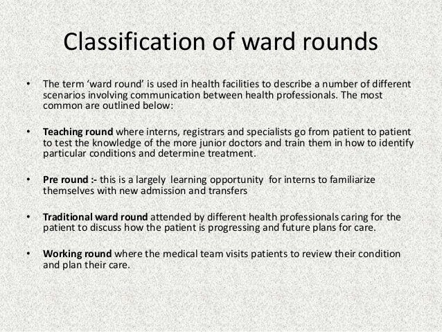 anatomy and physiology of ward rounds