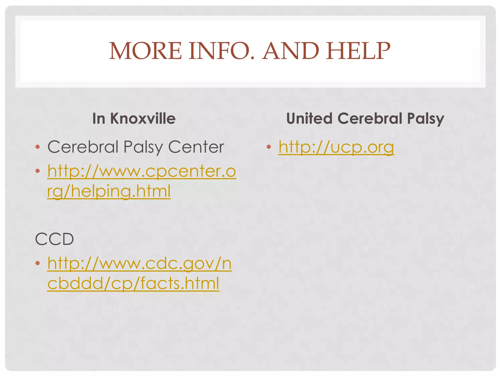 Cerebral Palsy Presentation | PPTX