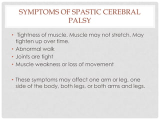 Cerebral Palsy Presentation | PPTX