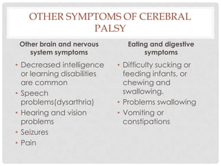 Cerebral Palsy Presentation | PPTX