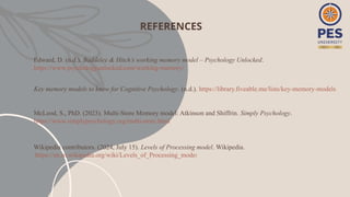 Memory and its models for cognitive psychology | PPT