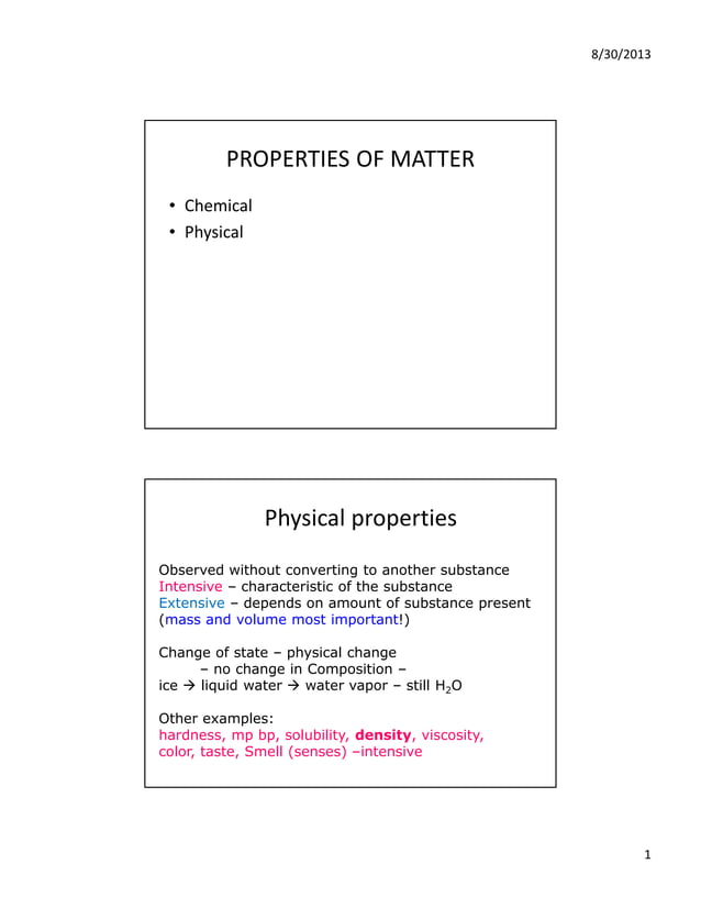 Chemical and physical properties | PDF