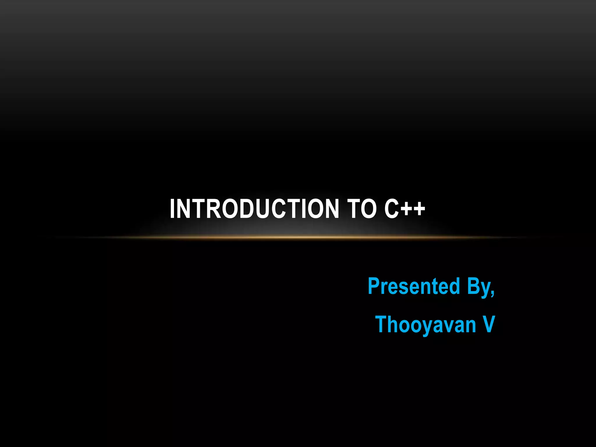 C++ Overview PPT | PPTX