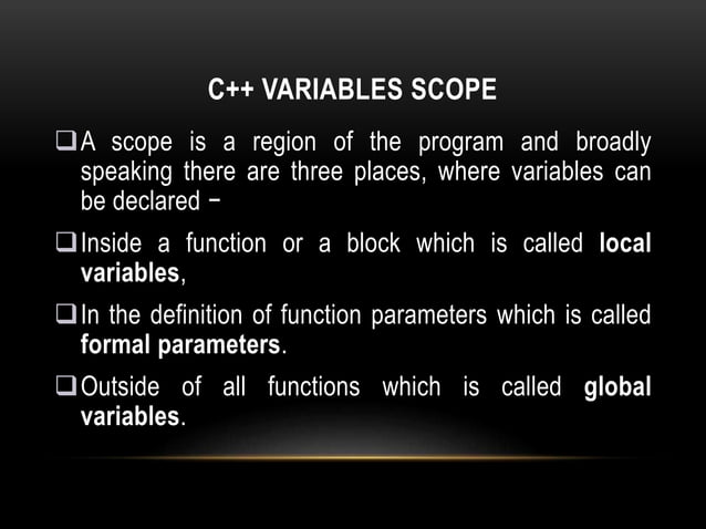 C++ Overview PPT | PPTX