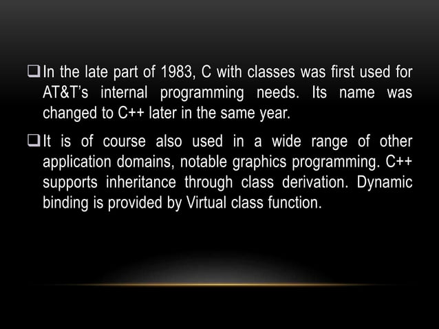 C++ Overview PPT | PPTX