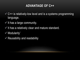 C++ Overview PPT | PPTX